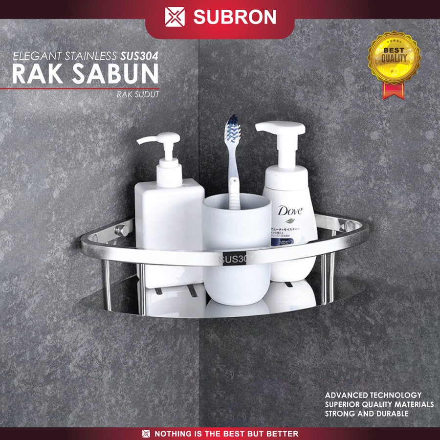 Jual SUBRON 721 SUS304 Rak Sabun Sudut Stainless 1 Susun Tempat Shampoo ...