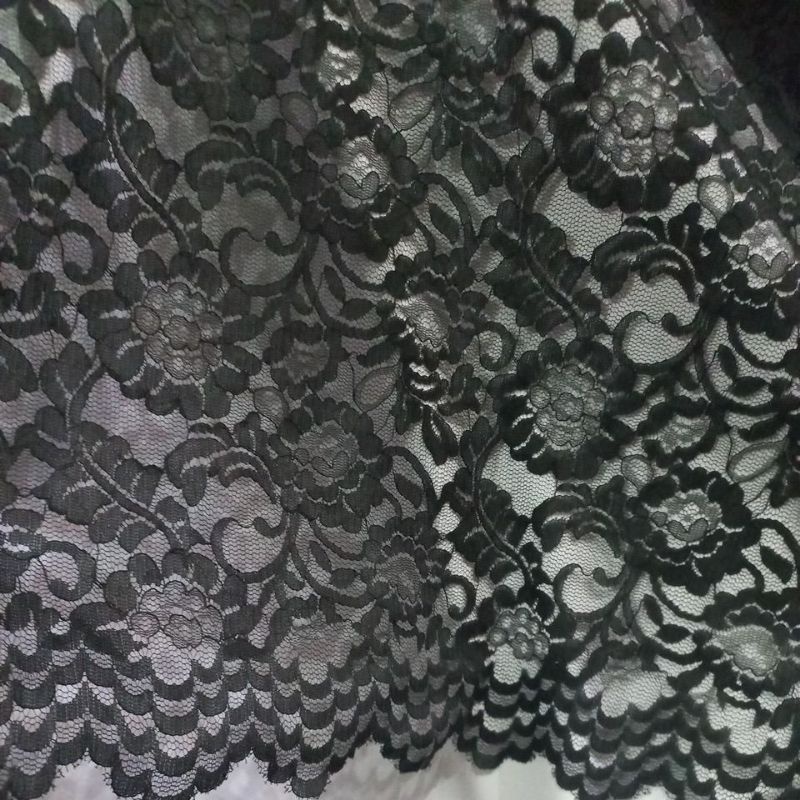 Jual kain brukat brokat broklat meteran warna hitam halus hrga per50cm ...