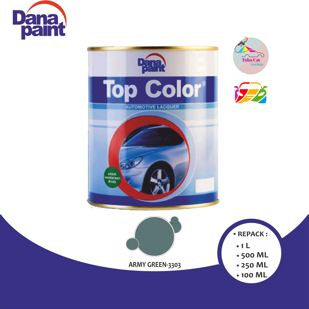 Jual CAT DUCO ARMY GREEN GLOSS-3303 CAT MOBIL MERK TOP COLOR 1LITER ...
