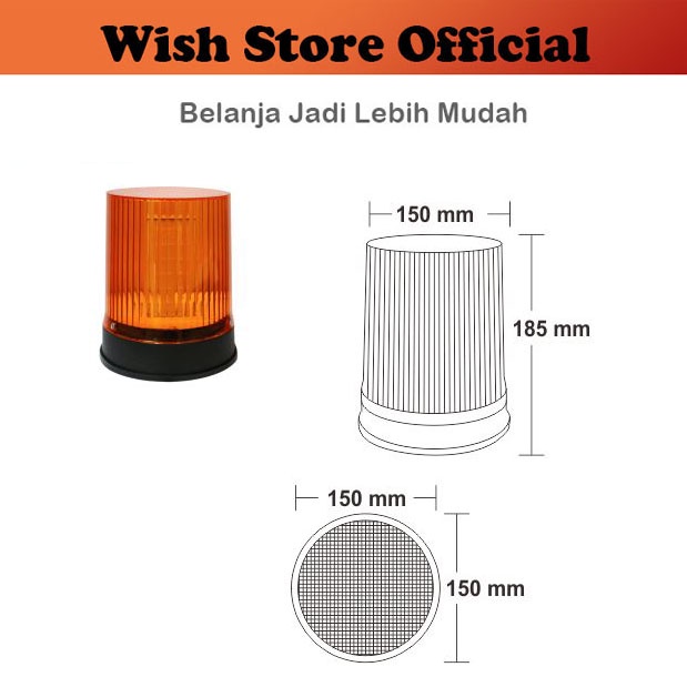 Jual LAMPU PUTAR ROTARI ROTARY WARNING LIGHT SMD LED DNY-708 HIGH ...