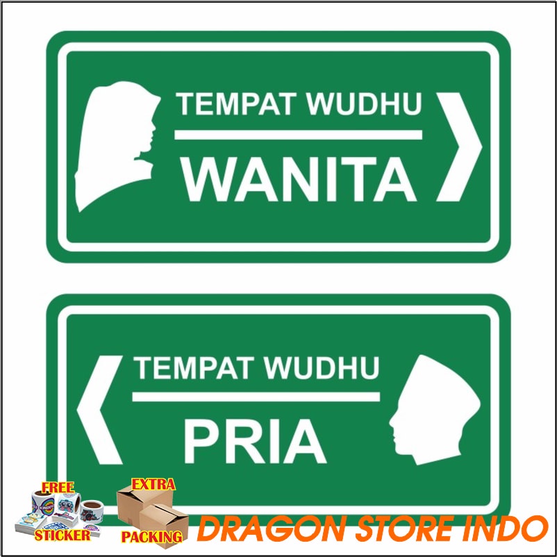 Jual Terlaris Rambu Sign Tempat Wudhu Masjid 40cm x 20cm Plat Alumunium ...