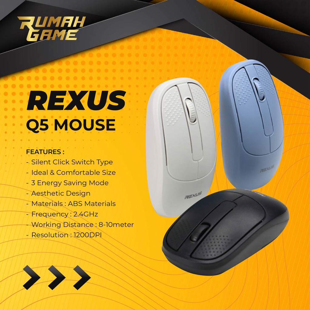 Jual Rexus Mouse Office Wireless Q5 Original Murah | Shopee Indonesia