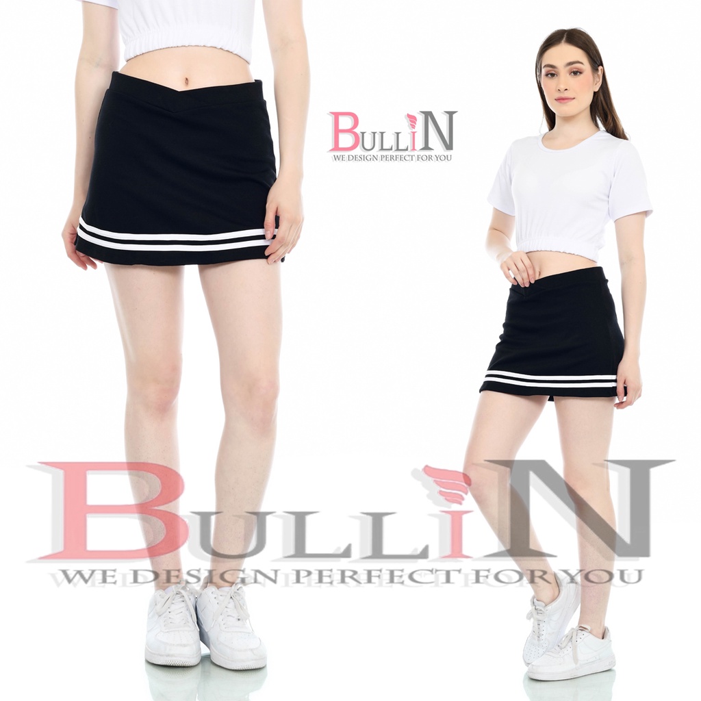Jual BULLIN Rok Mini List Korean Style / Rok Senam Wanita Ada Standar ...