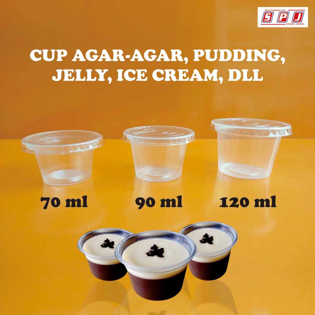 Jual Cup Puding | Cup Agar-Agar | Cup Jelly 70ml, 90ml, 120ml + Tutup ...