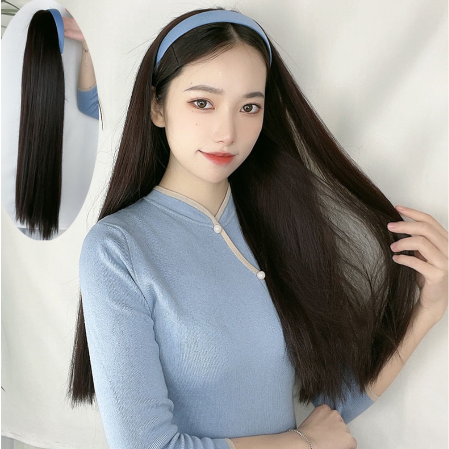 Jual Rambut Palsu Wanita Model Panjang Lurus 65 cm Bando Wig Perempuan ...