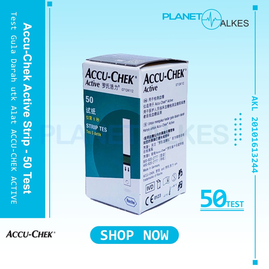 Jual Strip Accu Check Active Test Strip / Strip Accu-Chek isi 50 Strip ...