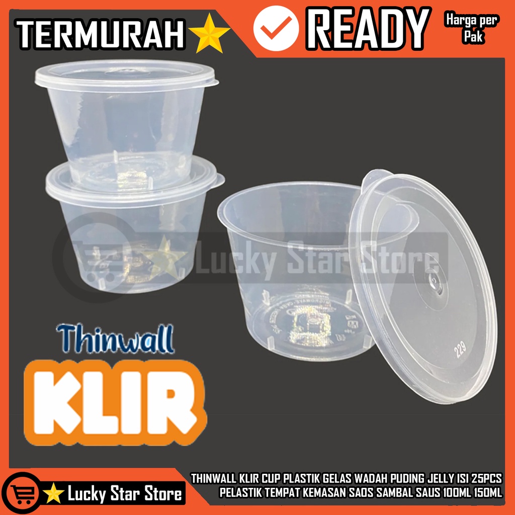 Jual THINWALL CUP PUDING 150ML 100ML GELAS PUDDING TEMPAT SELAI ES KRIM ...