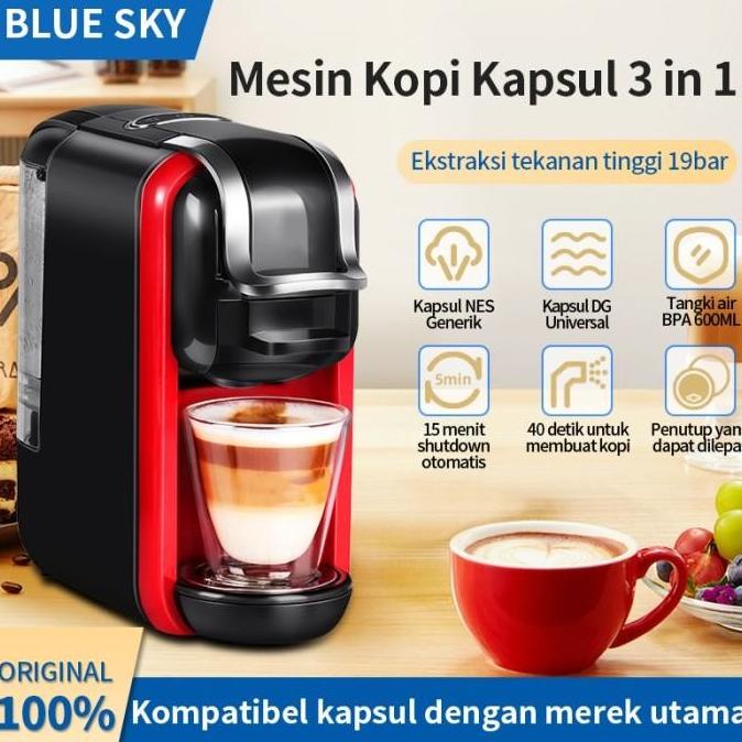 Jual Blue Sky Mesin Kopi Kapsul 3In1 Otomatis - 19 Bar - Kapasitas ...