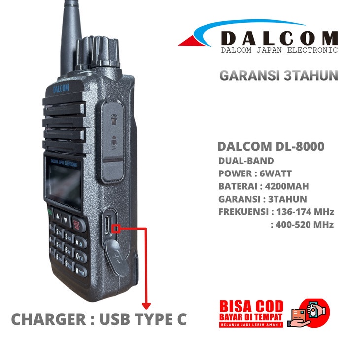 Jual [Talkie] Ht Dalcom Japan Dl-8000 Dual Band Vhf & Uhf [4Ds40F] | Shopee Indonesia