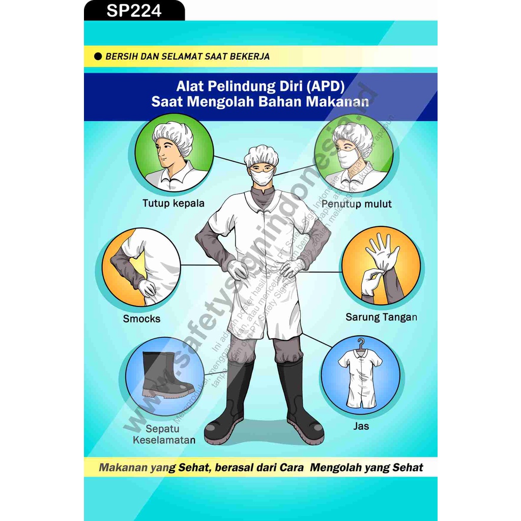 Jual SP224 Poster K3 Safety A2 - Food Processing PPE | Shopee Indonesia