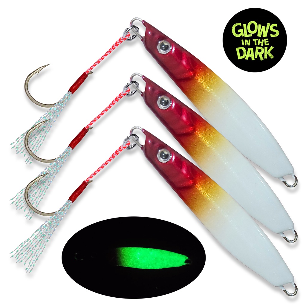 Jual Metal Jig 20g Thunder Red Head Menyala Dalam Gelap Micro Ultra ...