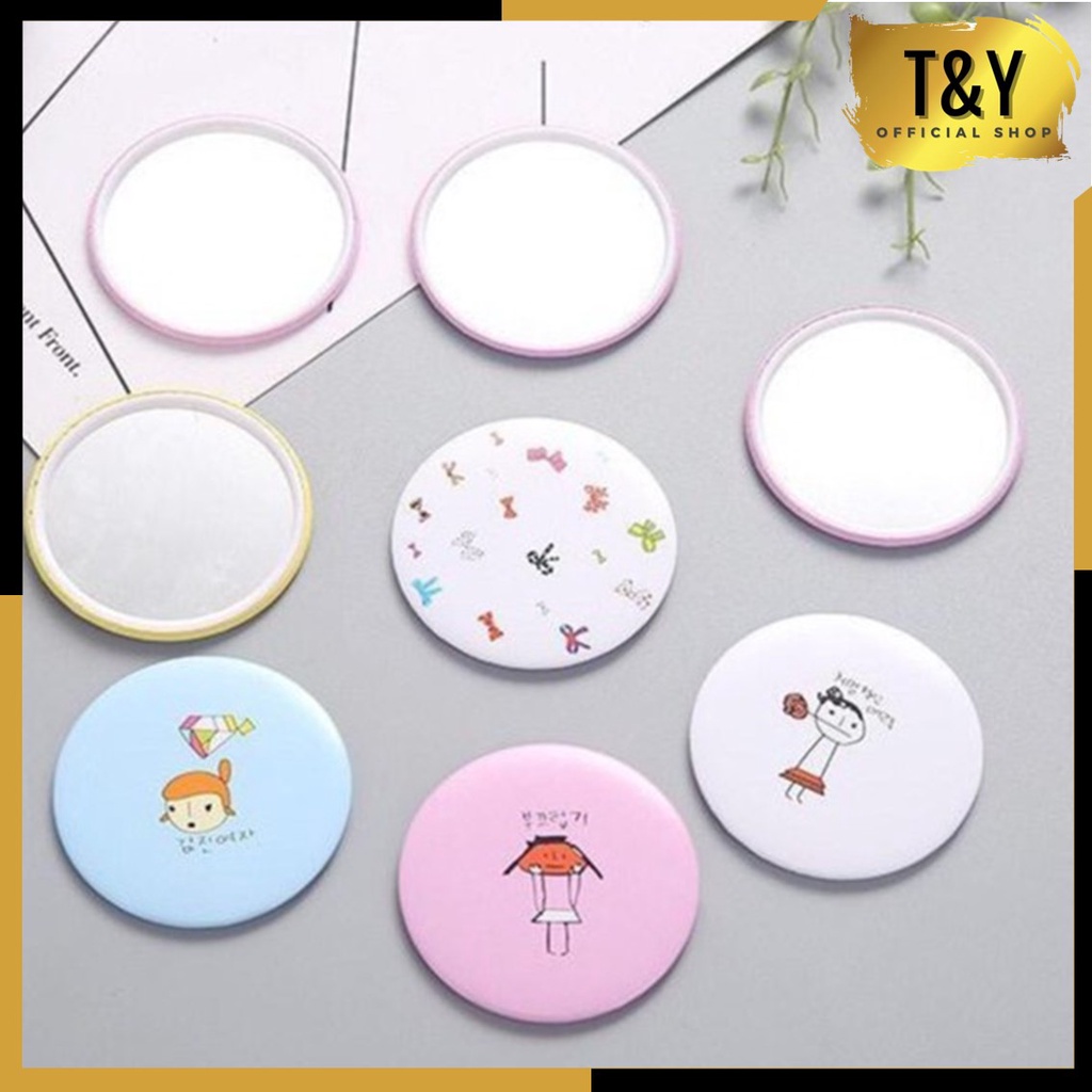 Jual T&Y Cermin Bulat Mini Karakter Kaca Cermin Make Up Mini Kaca ...