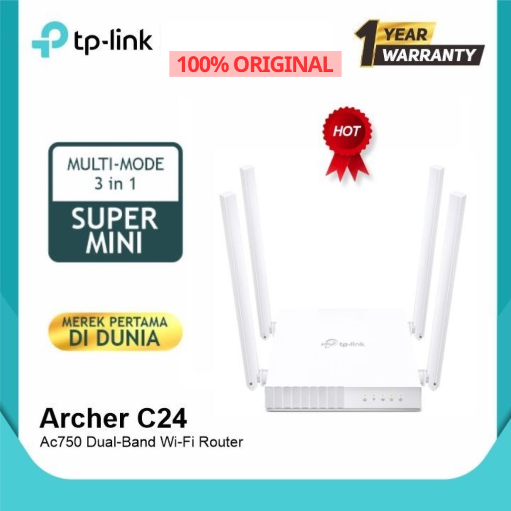 Jual TP-LINK Archer C24 : AC750 Wireless Dual Band Router | Shopee ...
