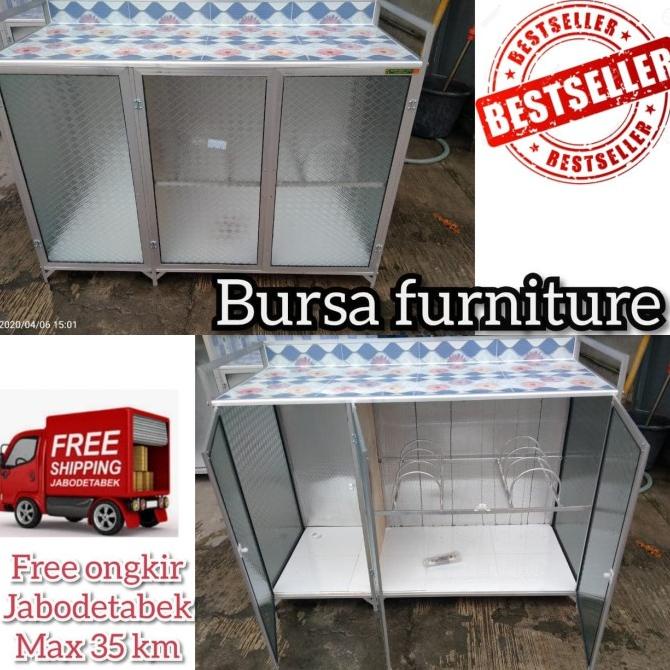 Jual Rak Kompor 3 Pintu Meja Datar Sj Bawah Keramik | Shopee Indonesia