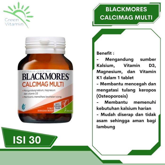 Jual Blackmores Calcimag Multi 30 Tablet KALBE / Vitamin Tulang ...