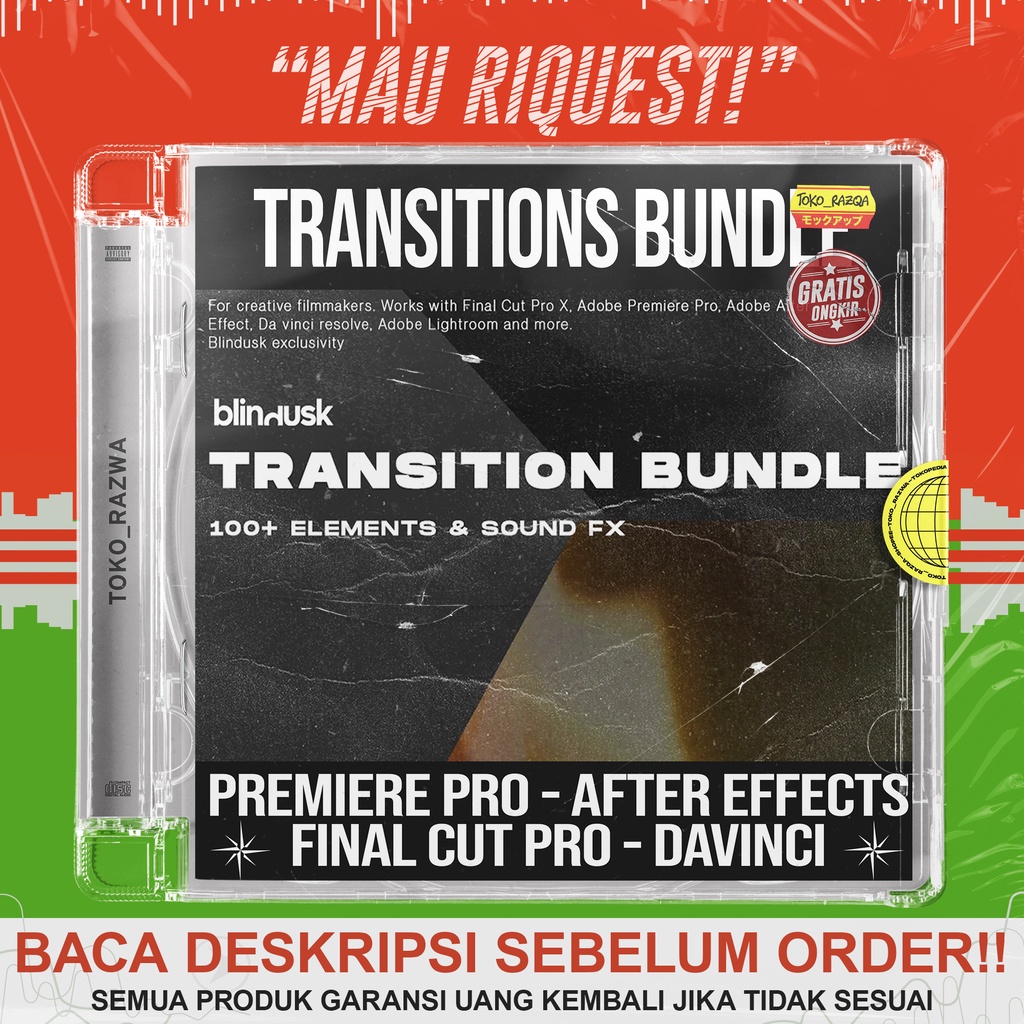 Jual Assets Package - Transitions Bundle - Premiere Pro, Final Cut, AE ...