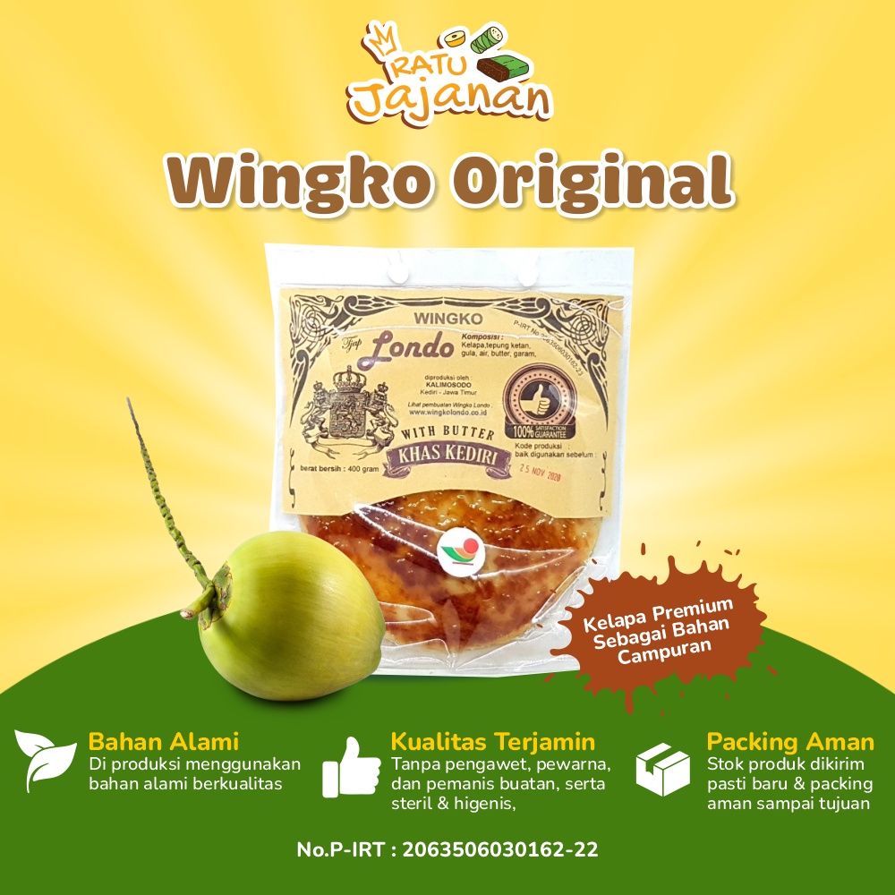 Jual Wingko Babat Tjap Londo Oleh-Oleh Kediri Wingko Original Dengan ...