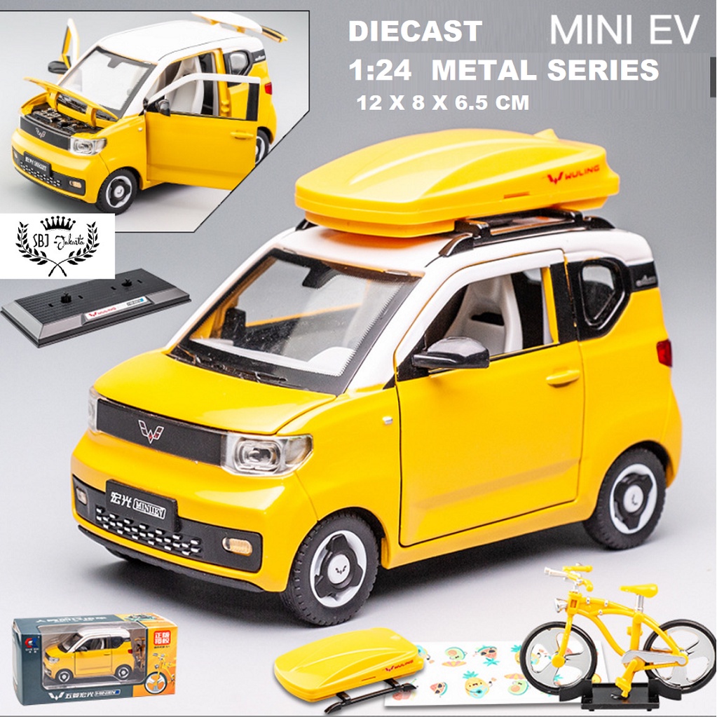 Jual Diecast miniatur mobil WULING MACARON MINI EV SKALA 1:24 Metal ...