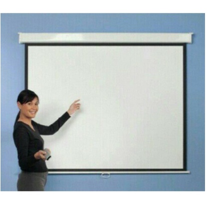 Jual Screen Projector 84" Wall Layar Proyektor 84 inch Dinding Gantung ...