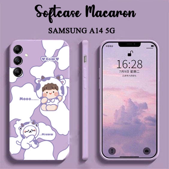 Jual Softcase Macaron Motif Sapi For Samsung A14 M14 [UV10] Case Kamera Protek Samsung A14 ...