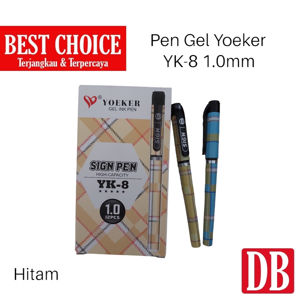 Jual Gel pen / Pulpen / Sign pen Yoeker 1.0 mm Hitam | Shopee Indonesia