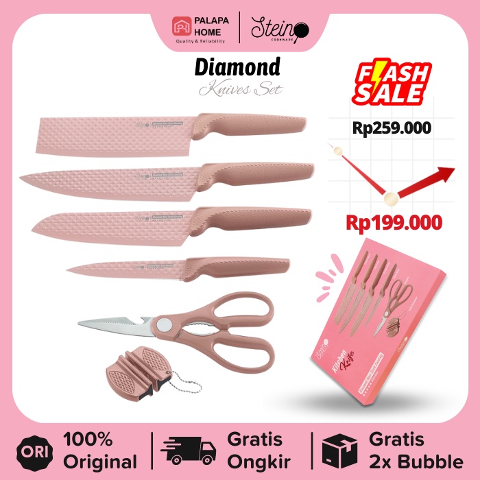 Jual Steincookware Diamond Knives SET Paket Pisau Dapur 6 in 1 Piso ...