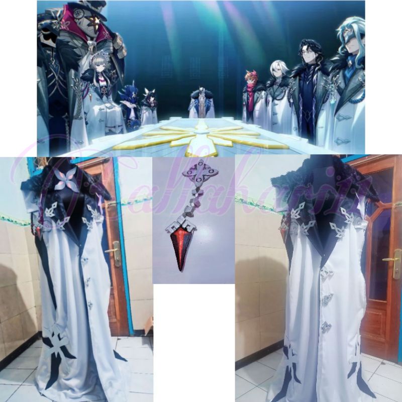 Jual Jubah Cosplay Fatui Harbinger/Cloak Fatui Genshin Impact/Fatui ...