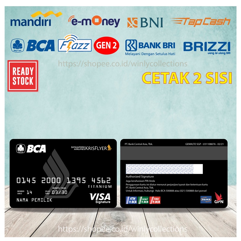 Jual EMONEY E TOLL CREDIT CARD DESIGN KRISFLYER BLACK E MONEY MANDIRI ...