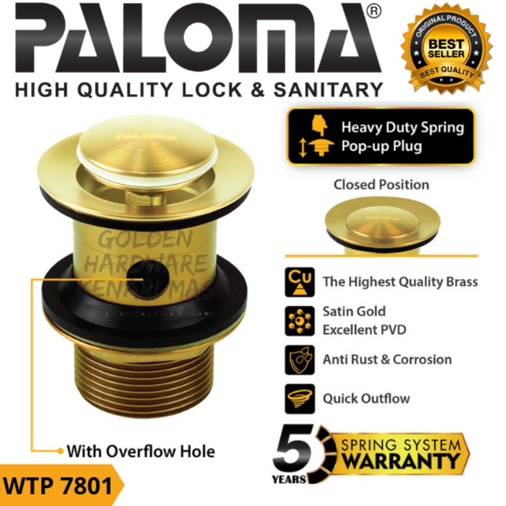 Jual PALOMA WTP 7801 AFUR WASTAFEL KEPALA SIFON POP UP AVUR WASHTAFEL ...