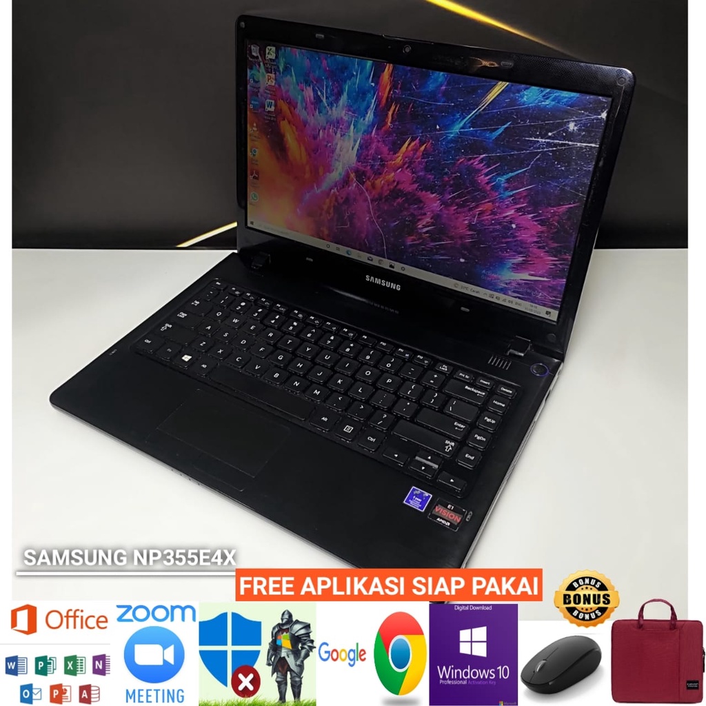 Jual Laptop samsung NP355E4X AMD E1 Ram 4GB HDD 500GB - Windows 10 ...