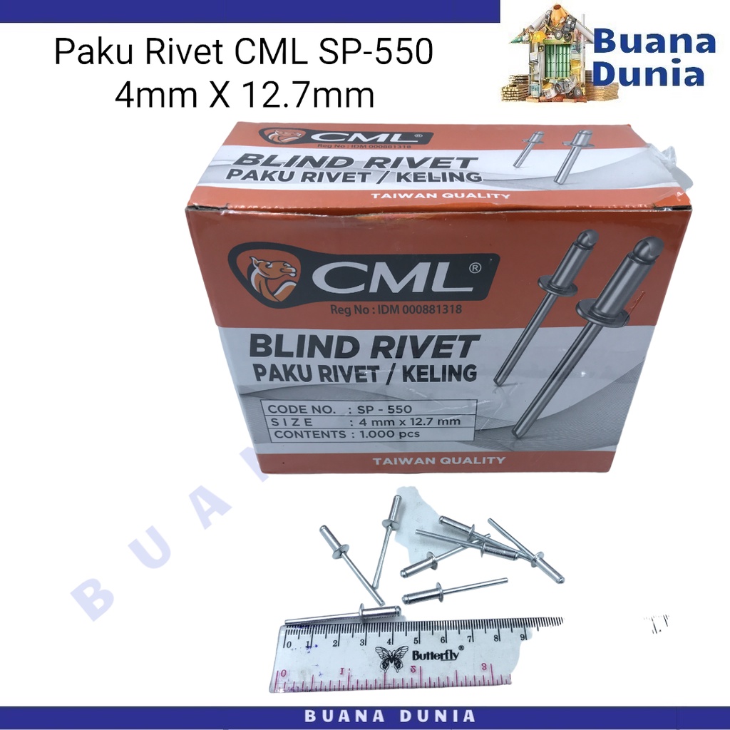Jual Paku Rivet CML SP 550 | Blind Rivet | 4mm X 12.7mm | Paku Ripet ...