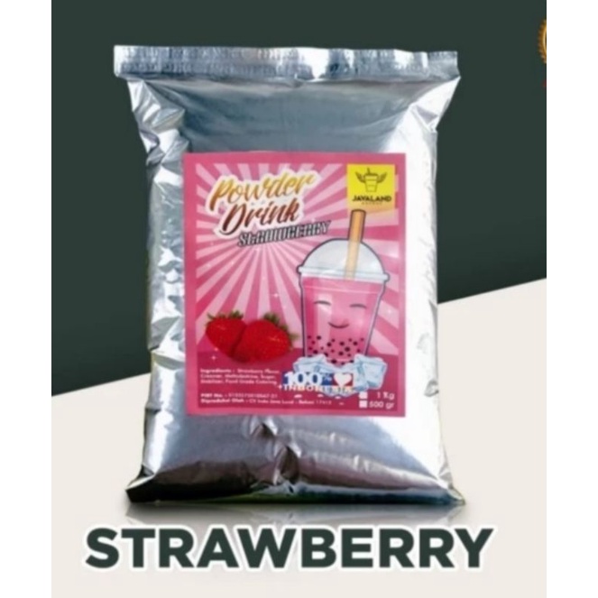 Jual bubuk minuman rasa strawberry powder drink 1 kg | Shopee Indonesia