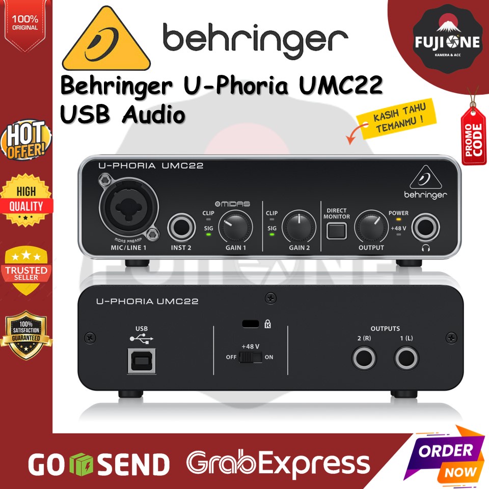 Jual Behringer U-Phoria UMC22 USB Audio | Shopee Indonesia