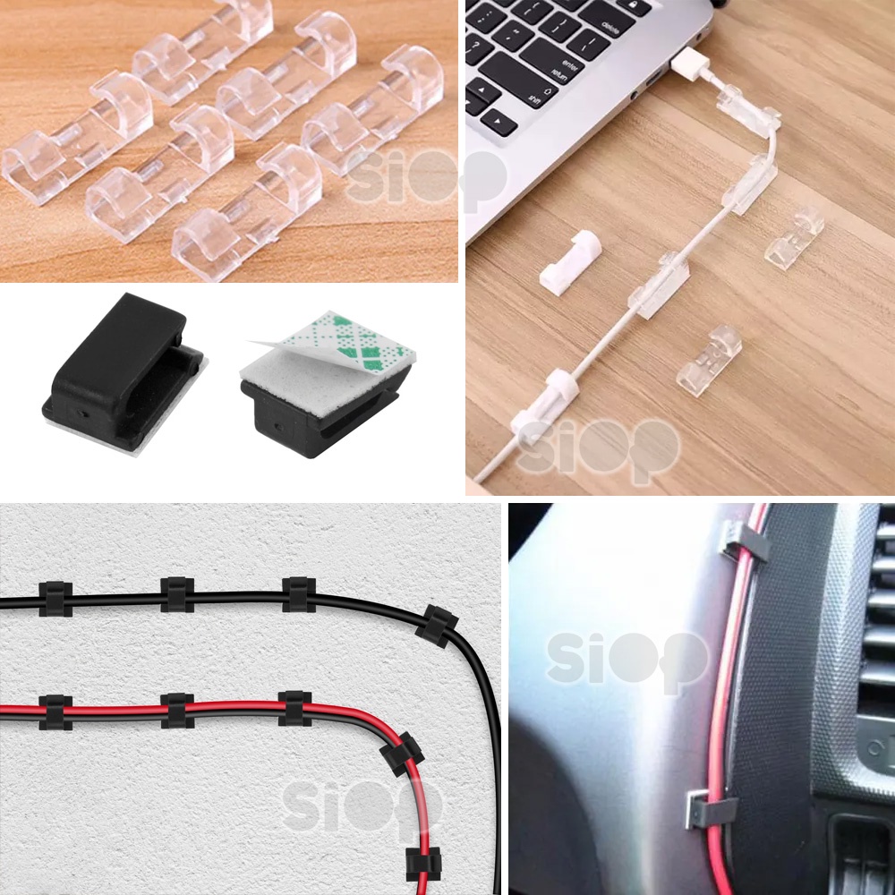 Jual Klip Kabel Gantung Tempel Perapih Kabel / Clip Cable Organizer ...