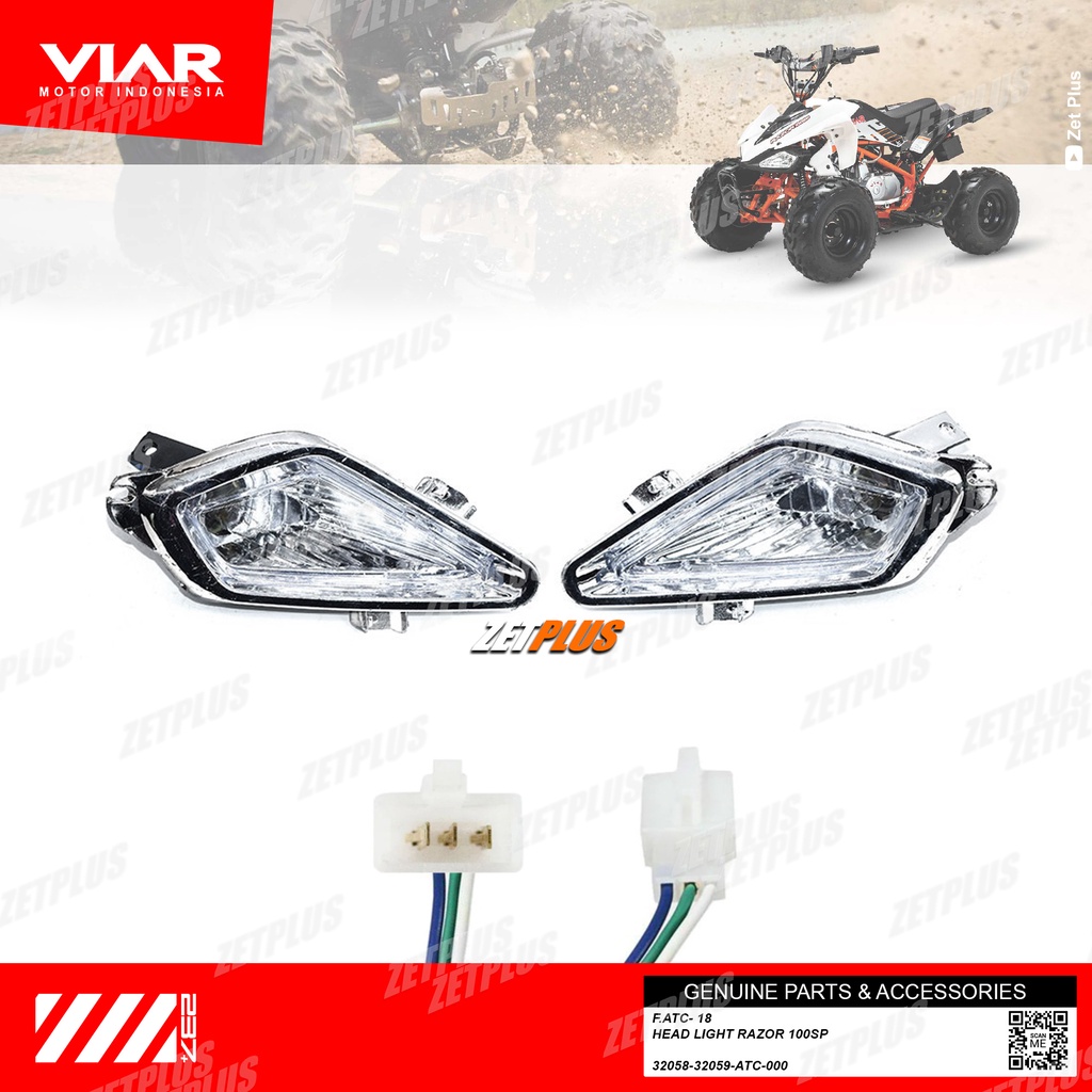 Jual LAMPU DEPAN RAZOR 100 SP /head light assy atv viar original ...