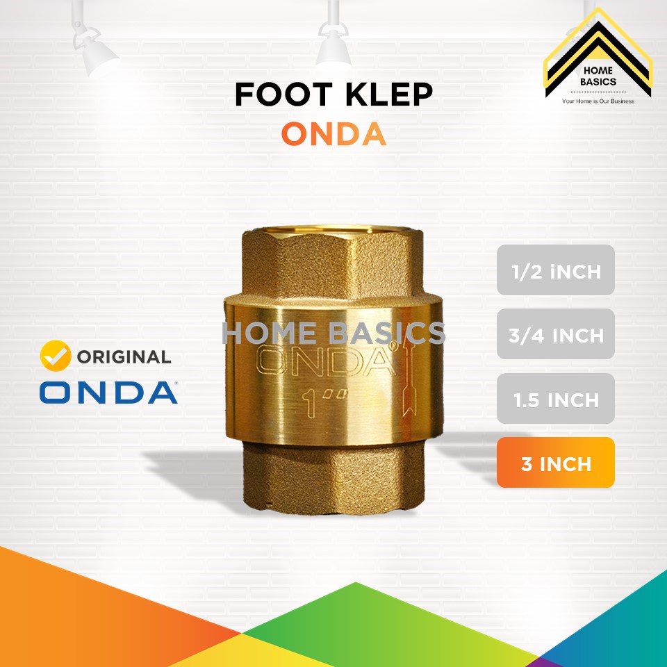 Jual Foot Klep Kuningan 3 Inch Onda / Tusen Klep / Foot Valve | Shopee ...