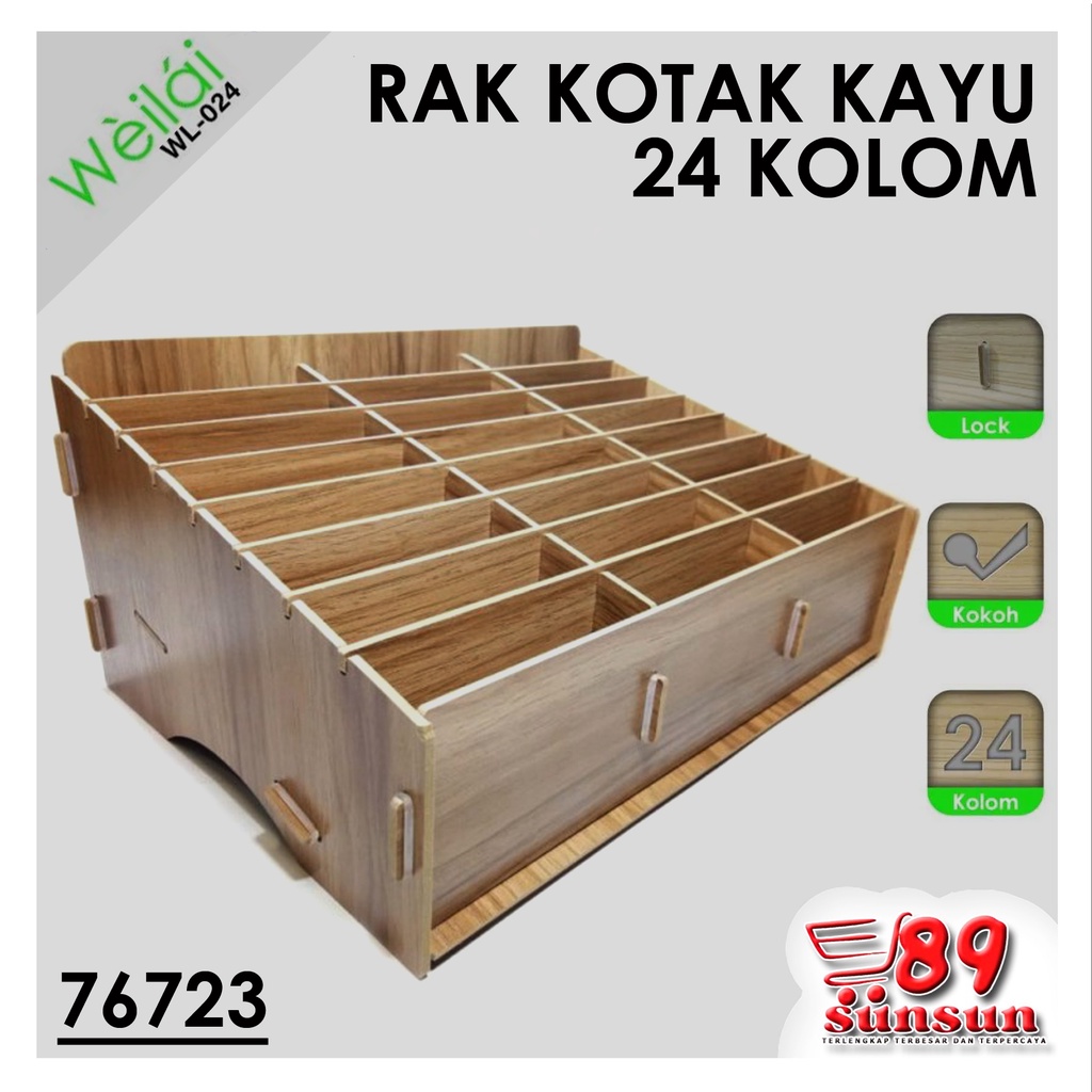 Jual RAK KOTAK KAYU 24 KOLOM CETAKAN IC DISPLAY | Shopee Indonesia