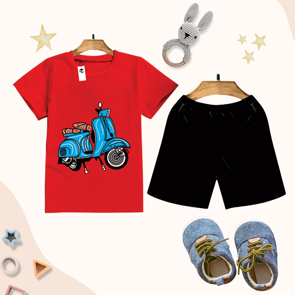 Jual Baju Kaos Distro Anak Laki Laki dan Perempuan Karakter Setelan Merah Skuter Keren Import 1 ...