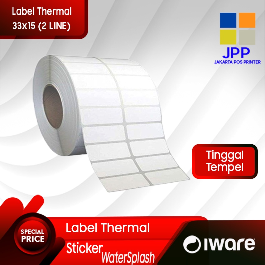 Jual LABEL BARCODE 33 X 15 mm KERTAS STICKER LABEL THERMAL 33x15 mm 2 ...