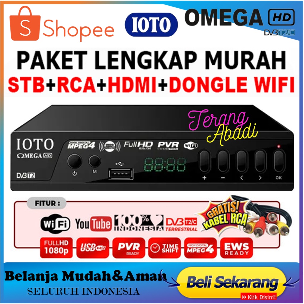 Jual Set Topbox Tv Digital IOTO DVB T2 set box tv digital antena tv ...
