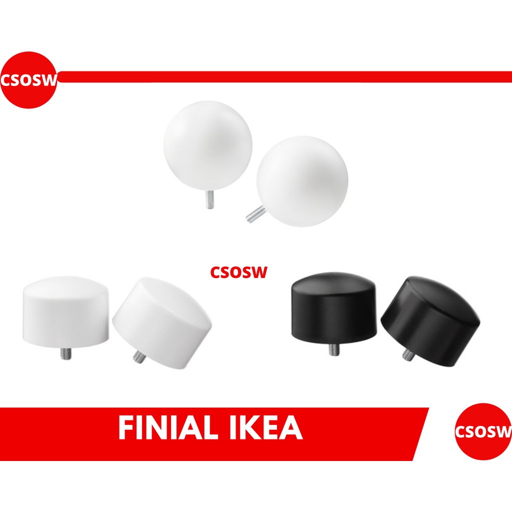 Jual RAFFIG 1 Pasang Finial Bulat Penutup Ujung Tiang Gorden | Shopee ...
