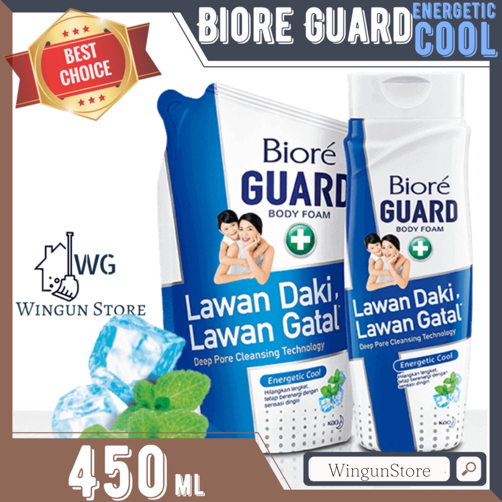 Jual BIORE GUARD BIRU 450 ml Biore body foam sabun mandi cair active ...