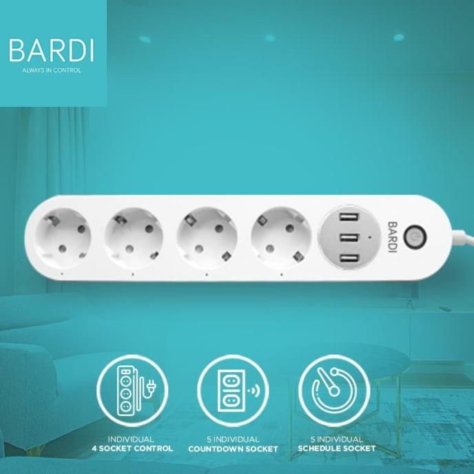 Jual BARDI Smart Extension Power Strips (Smart Stop Kontak, WIFI) | Shopee Indonesia