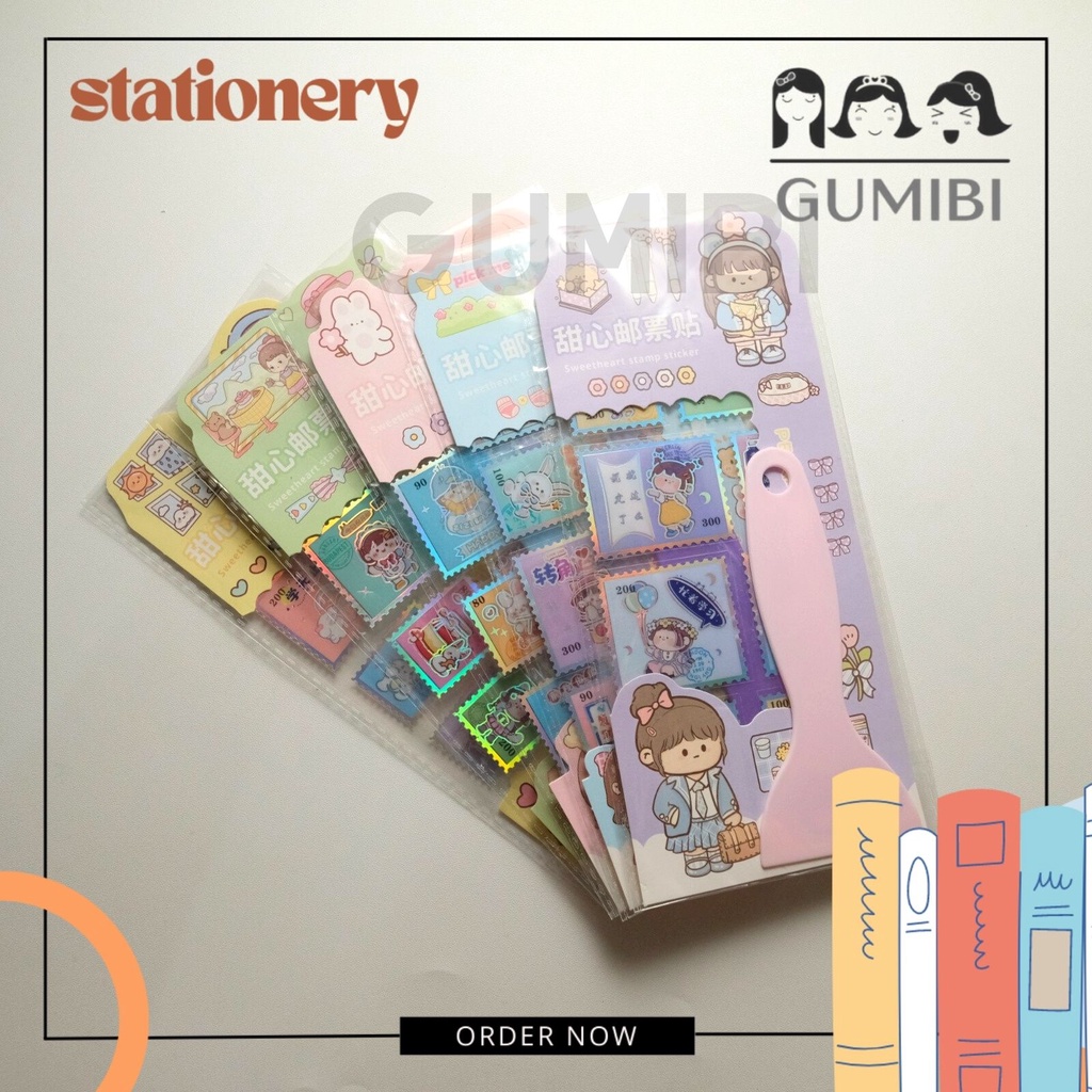 Jual STIKER PERANGKO CUTE GIRL FREE PERATA STICKER PRANGKO STIKER ...