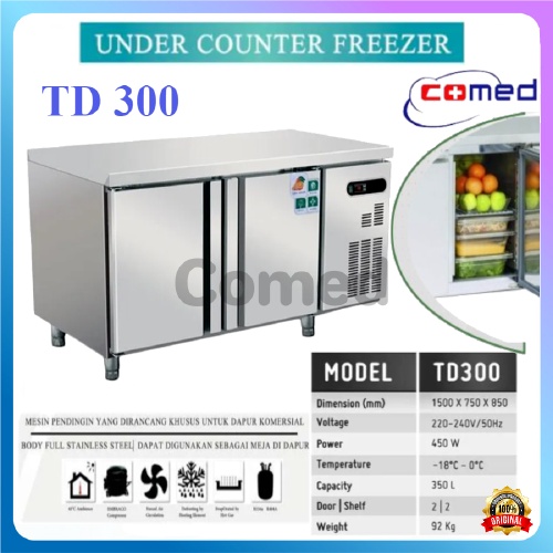 Jual Crown Undercounter Freezer Type TD300 TD400 TD410/ Kulkas Freezer ...