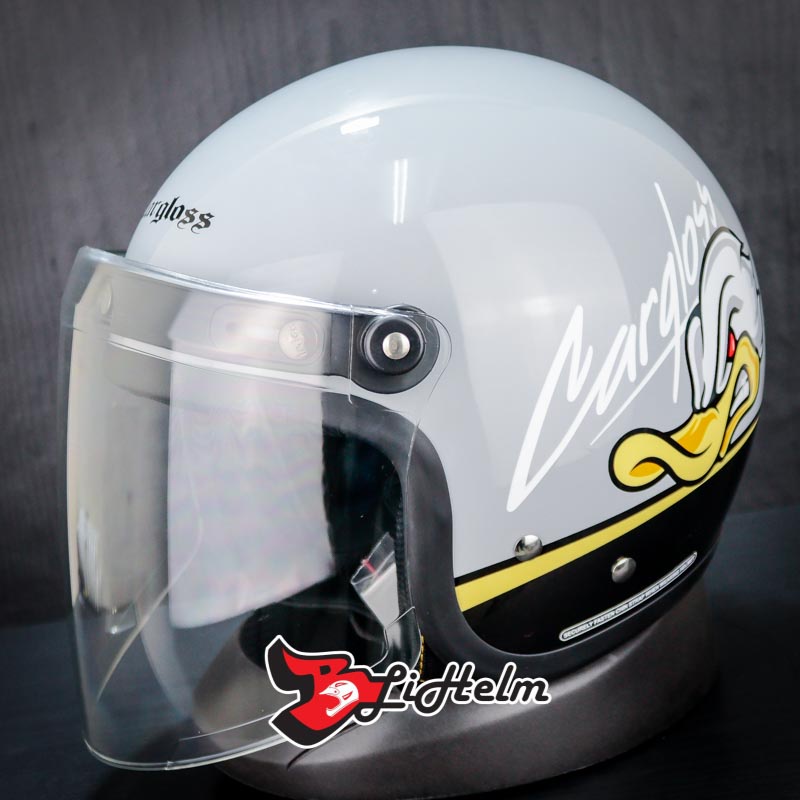 Jual CARGLOSS HELM CFM RETRO SPEED DUCK | GREY | CF RETRO CARGLOS ARMY ...