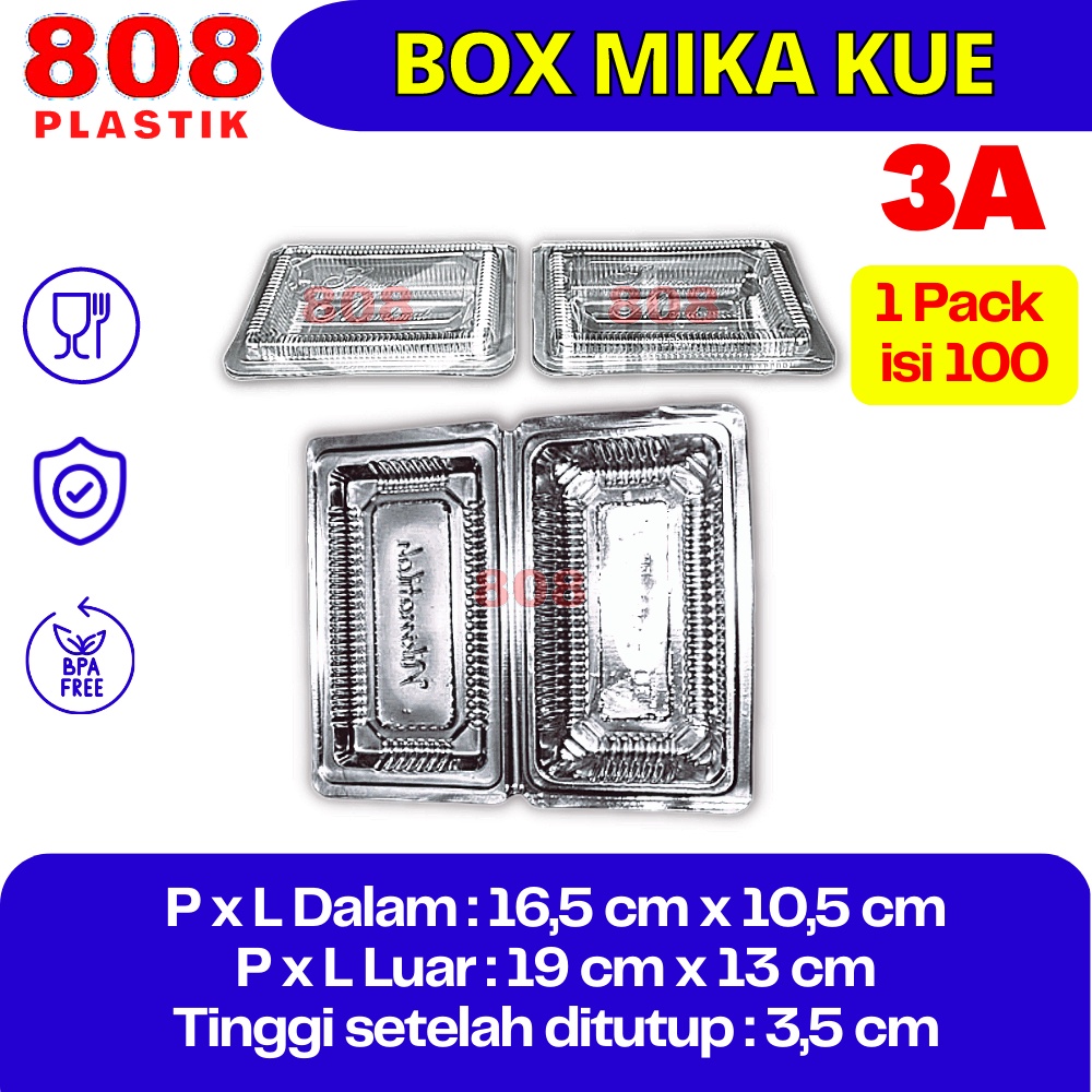 Jual Mika 3A Kue Plastik Box Bening VX-3 / Kemasan Makanan / Kotak Kue ...