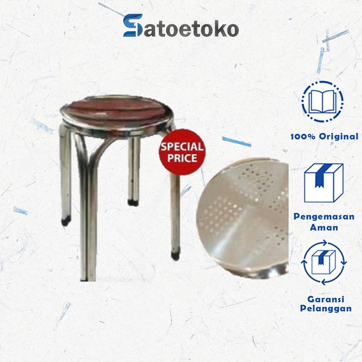 Jual KURSI STAINLESS BULAT TYPE 39-1 (BERLUBANG) / BANGKU 39 1 | Shopee ...