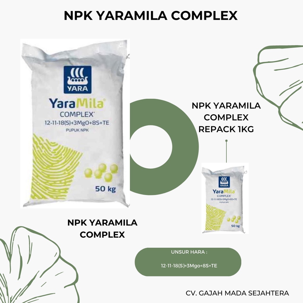 Jual PUPUK NPK YARAMILA COMPLEX 1KG KEMASAN REPACK | Shopee Indonesia
