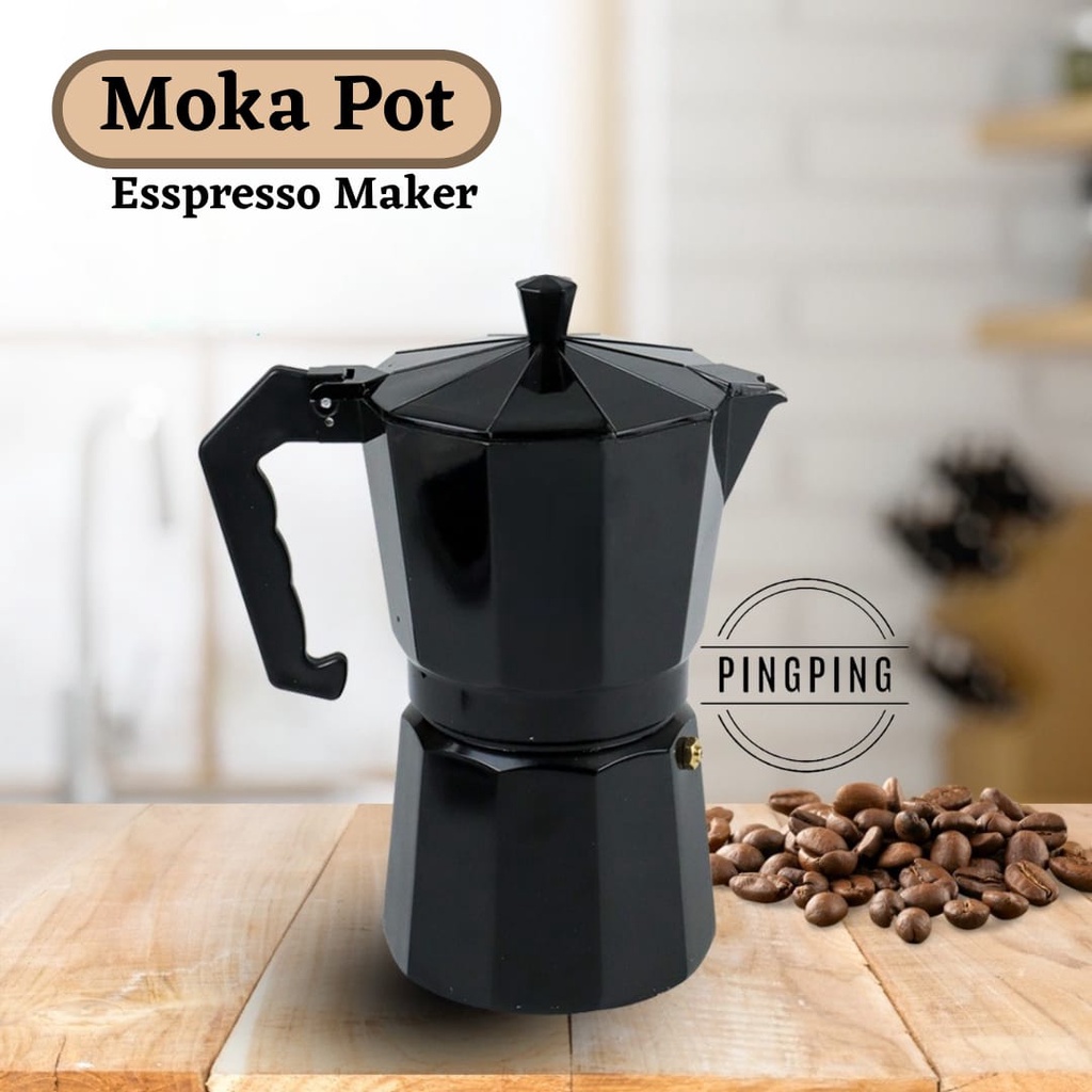 Jual Moka Pot Aluminium 6 Cup / Coffee Espresso Maker Mokapot | Shopee ...